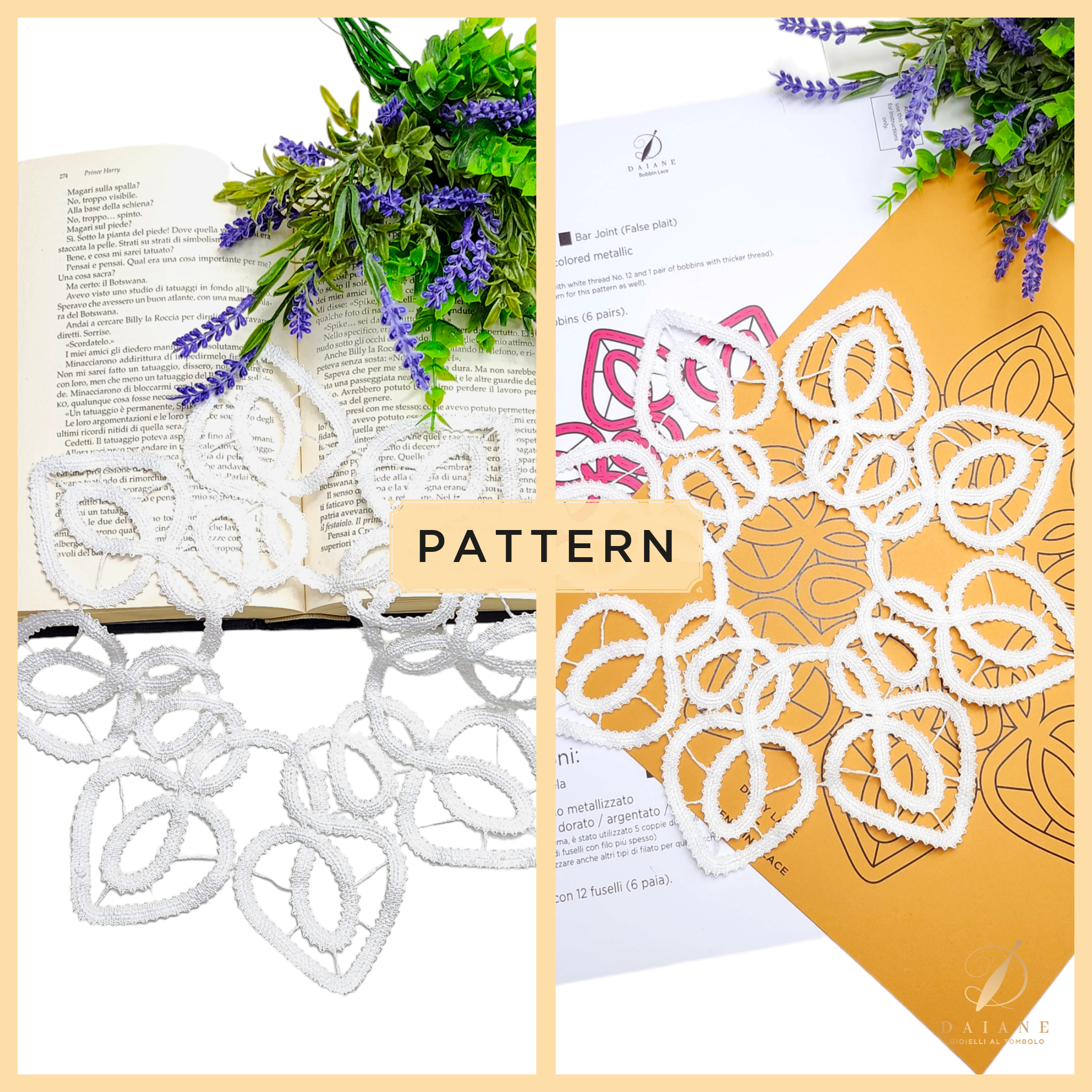 Disegno Centrino Lace per Merletto al Tombolo – Daiane Bobbin Lace